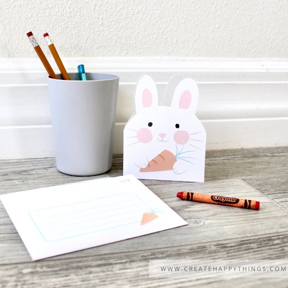 Bunny Card & Envelope | Create Happy Things